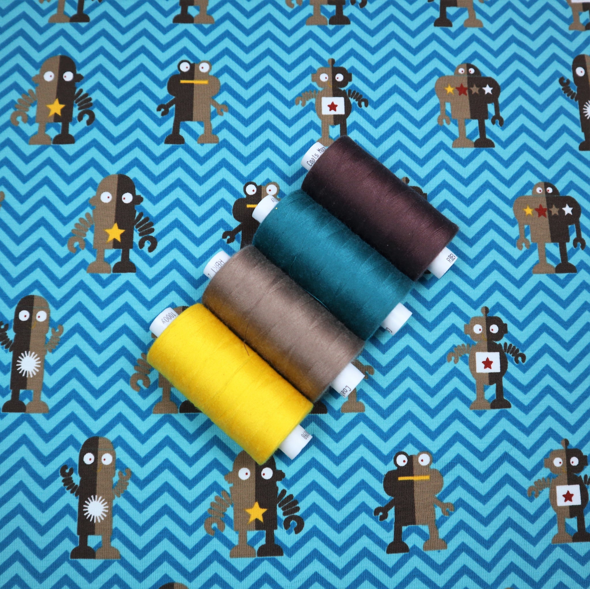 SALE Cotton Jersey in Robots to the Rescue Print – TheHandmadeElephant